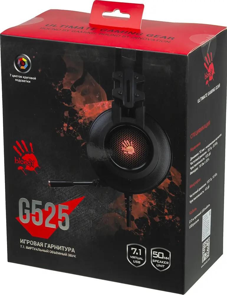 Гарнитура игровая A4TECH Bloody G525, для компьютера, мониторные ...